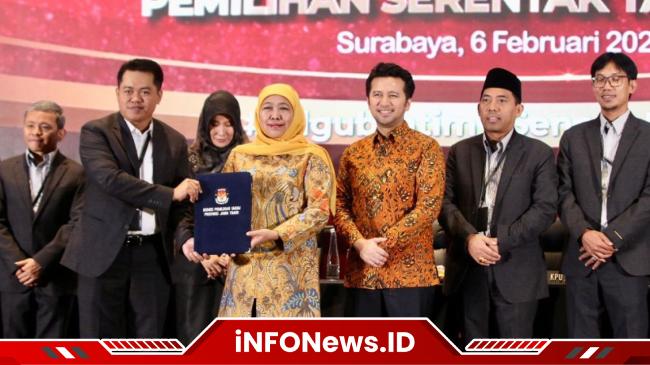 KPU Jatim Tetapkan Khofifah-Emil Pemenang Pilgub Jatim 2024